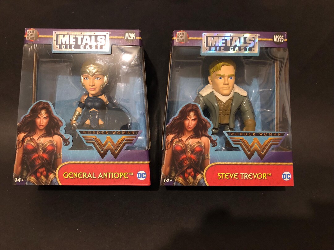 DC Wonderwoman General Antiope and Steve Trevor Diecast Figures Made by ...