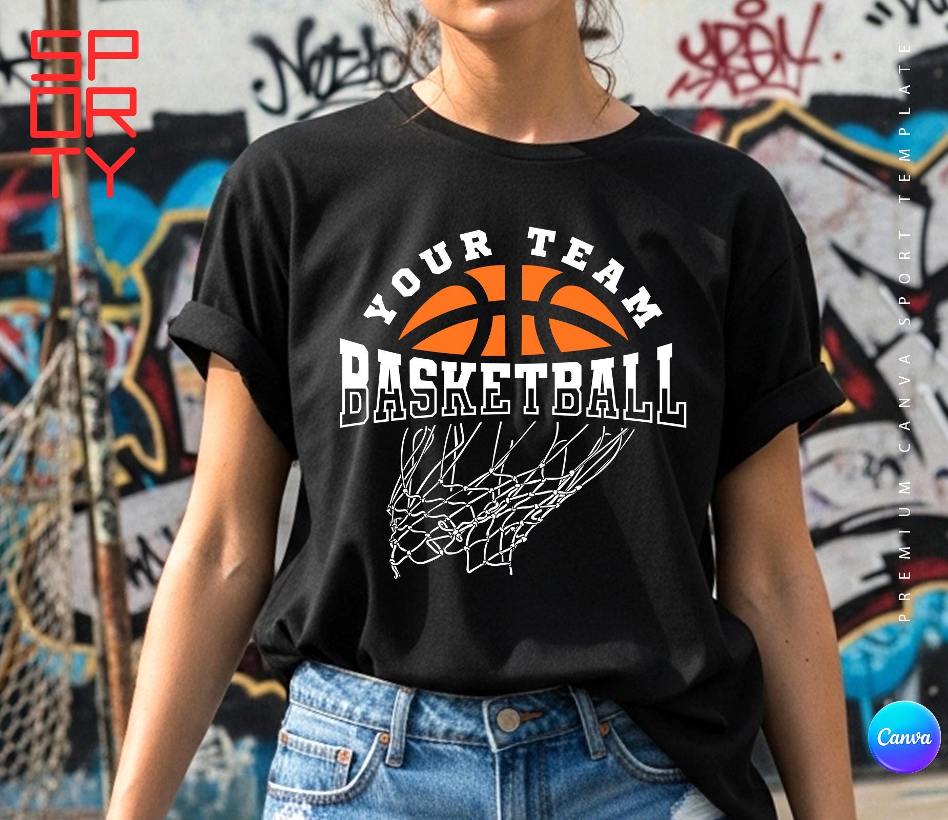 Basketball Team Shirt Template | School Spirit Canva Design - Etsy