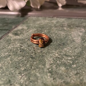 Rene Copper Spiral Ring With Stone Accent - Etsy