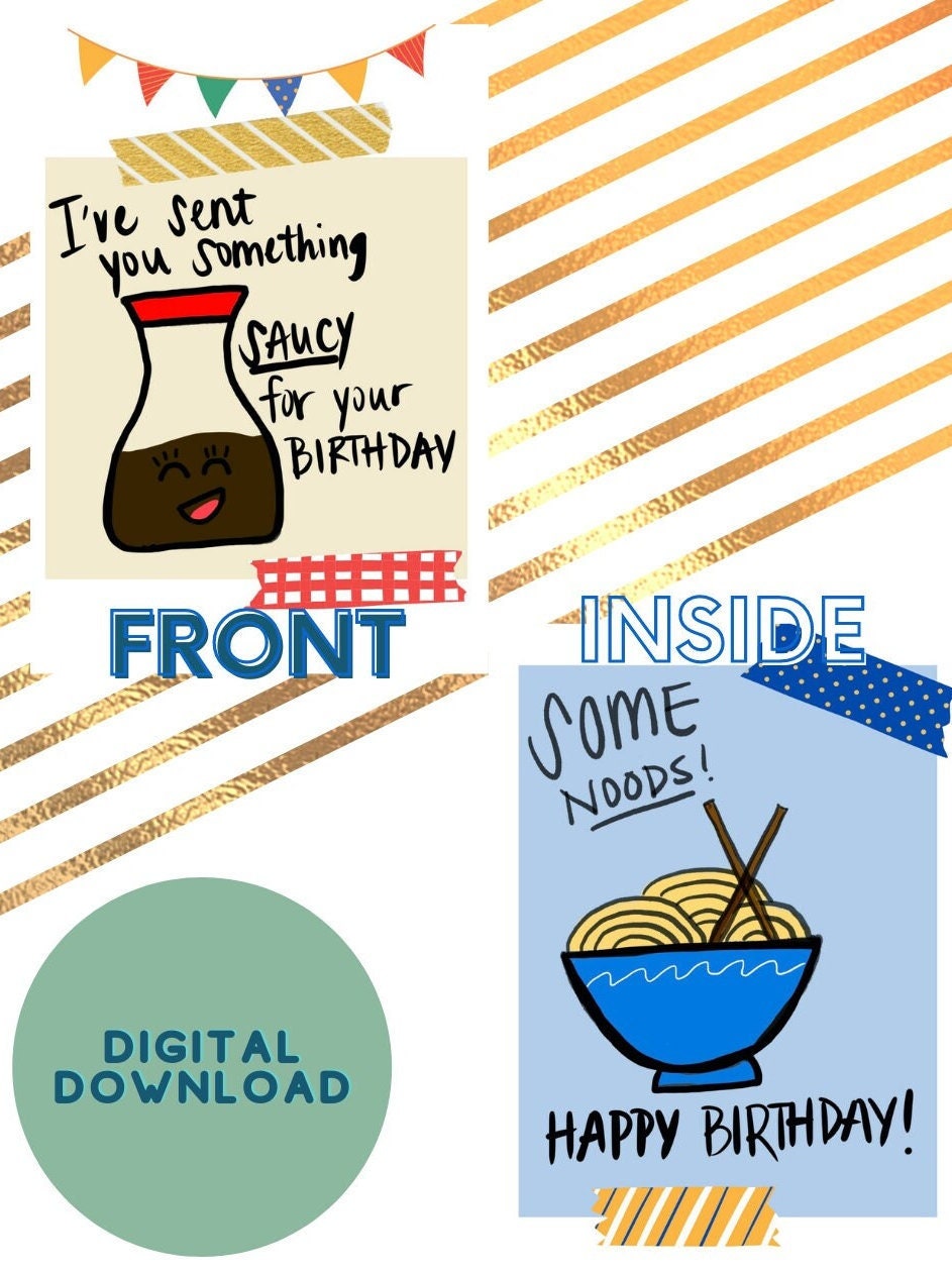 Saucy Noods Funny Birthday Card - Etsy