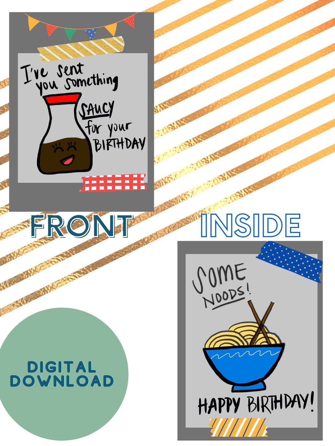 Saucy Noods Funny Birthday Card-dark - Etsy