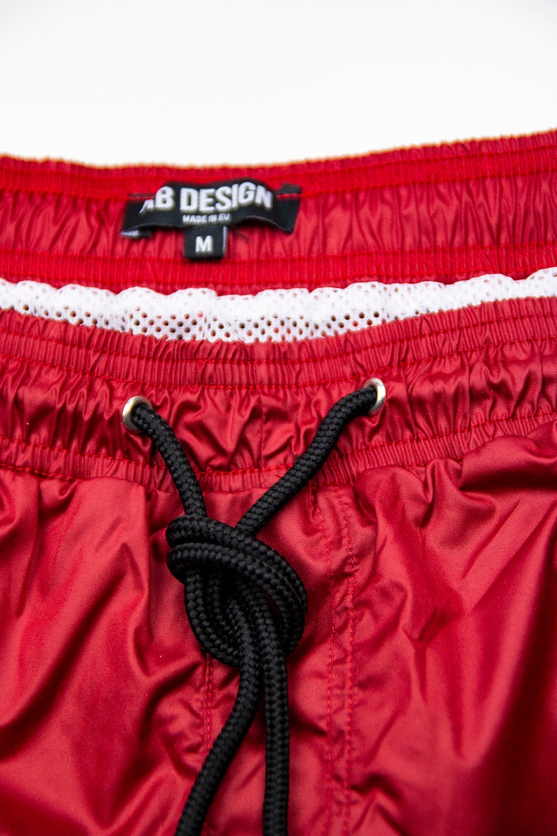 Red Men's Swim Shorts, Elastic Waist Summer Trunks - Etsy