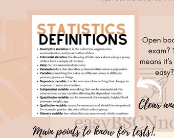 HTHSCI 2S03- Introduction to Statistics for Nursing- CHEAT SHEET - Etsy