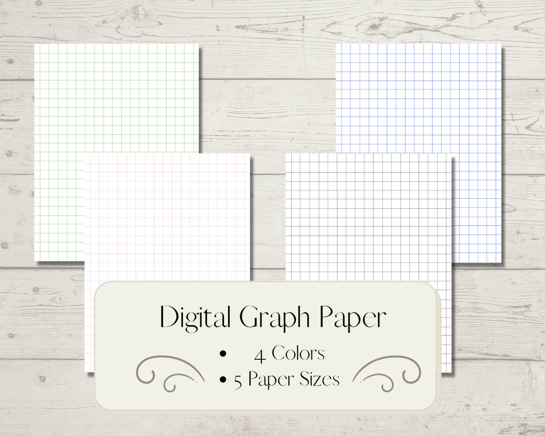 Digital PDF Printable Graph Paper 4 Colors 5 Paper Sizes - Etsy