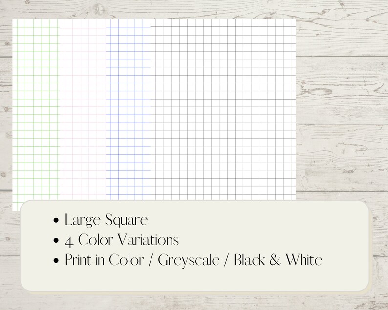 Digital PDF Printable Graph Paper 4 Colors 5 Paper Sizes | Etsy
