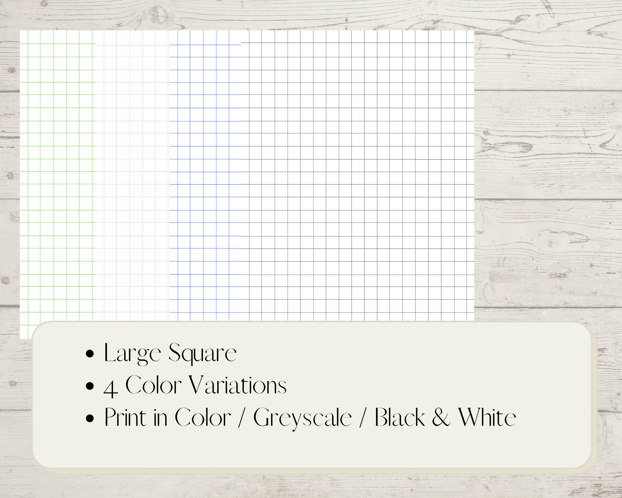 Digital PDF Printable Graph Paper 4 Colors 5 Paper Sizes - Etsy