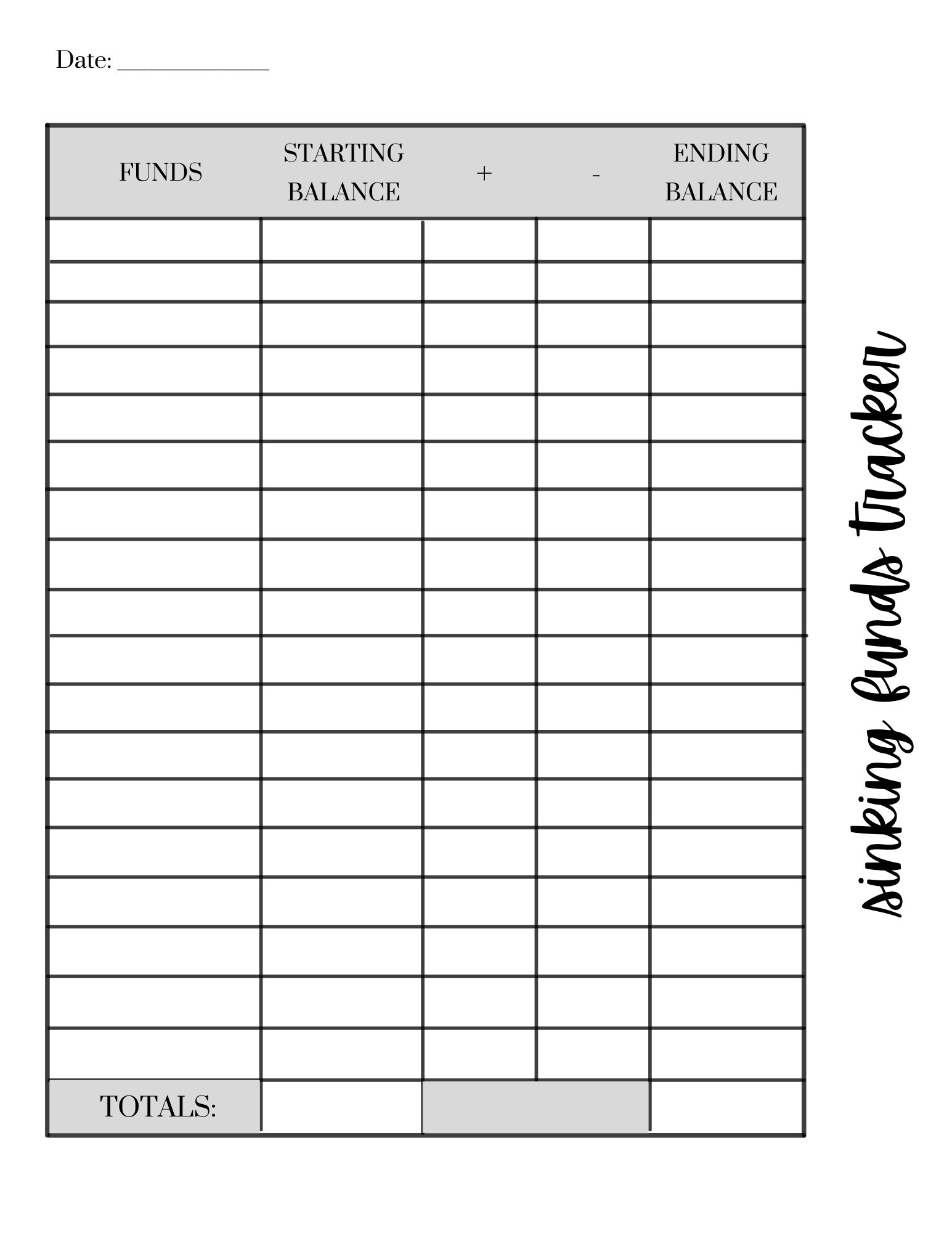 Sinking Funds Tracker Printable L Sinking Funds Tracker L Budget ...