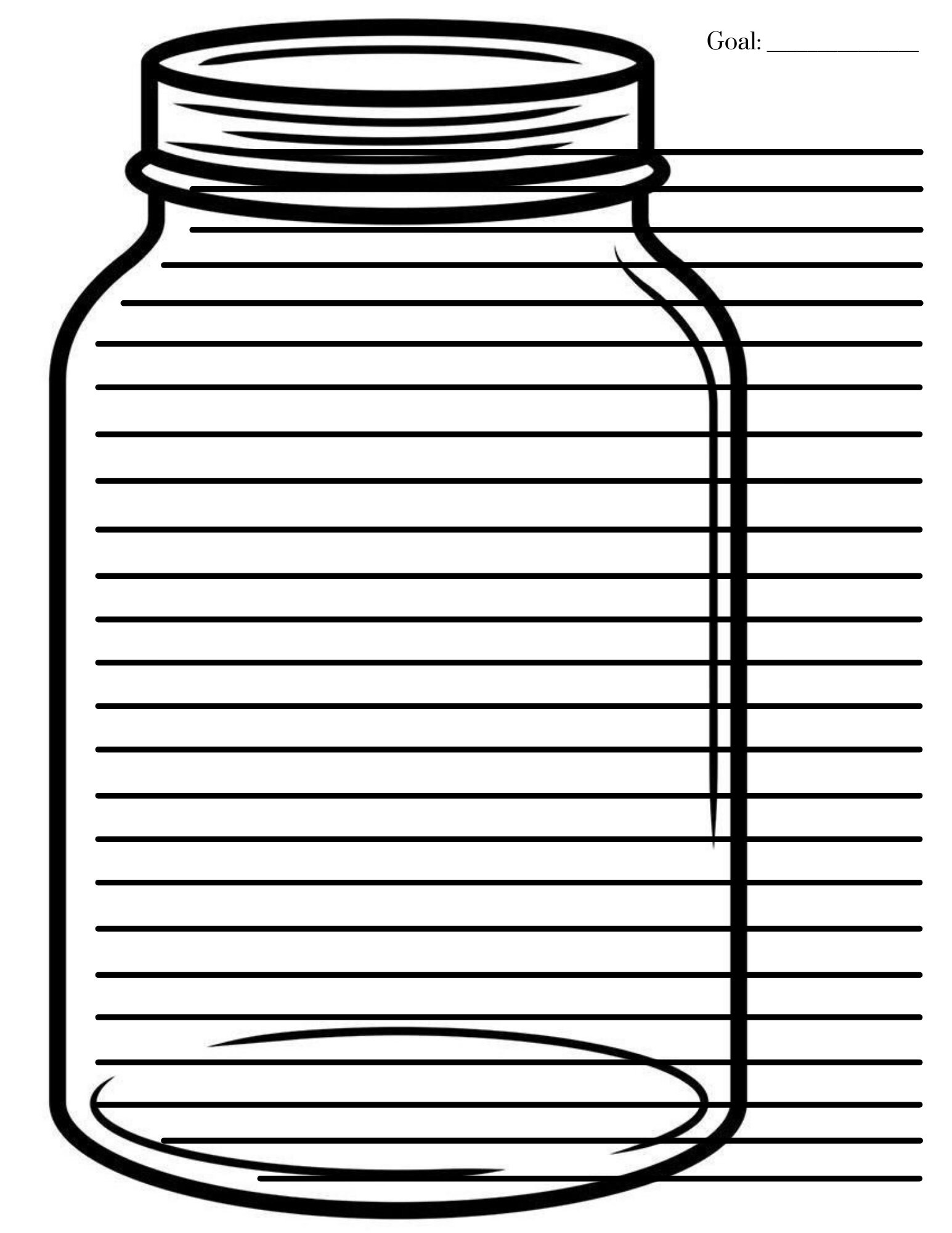 Savings Jar Tracker Printable L Progress Jar L Savings Printable L ...