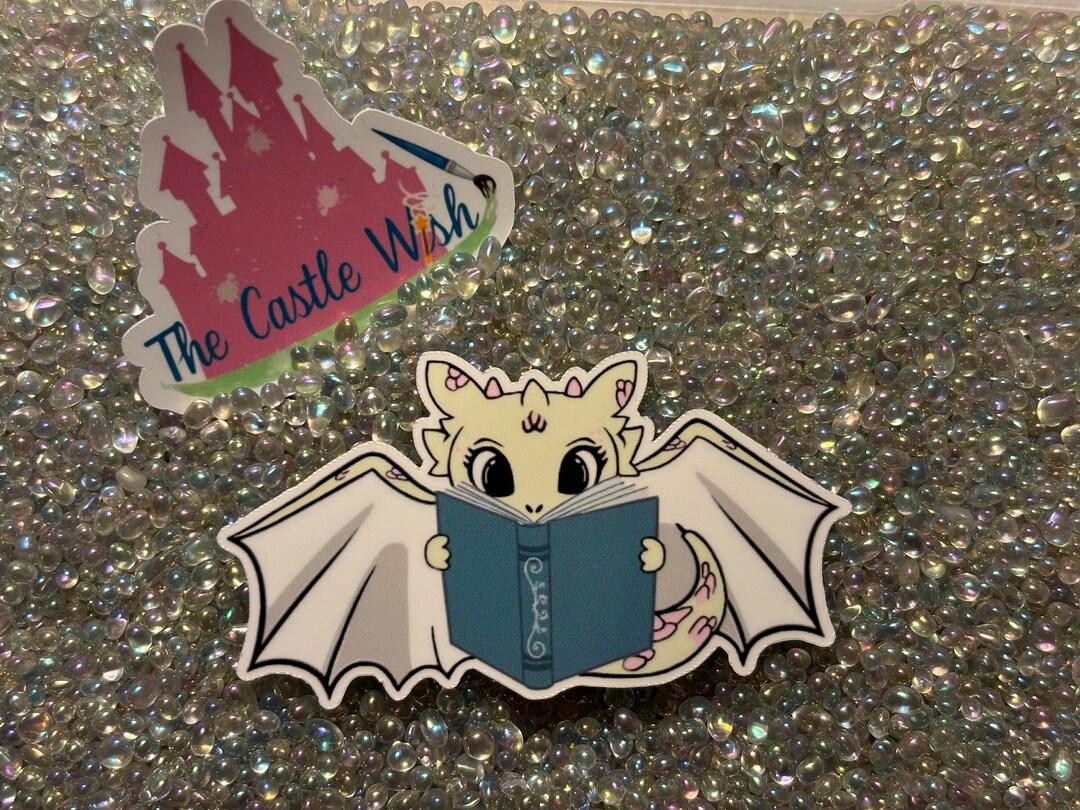 Book Dragon Fantasy Reader Vinyl Sticker Fantasy Book Fantasy Reader ...