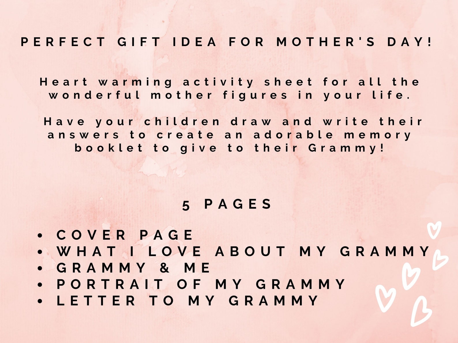 All About My Grammy, Grammy Mothers Day Packet, Grandma Gift, All About ...