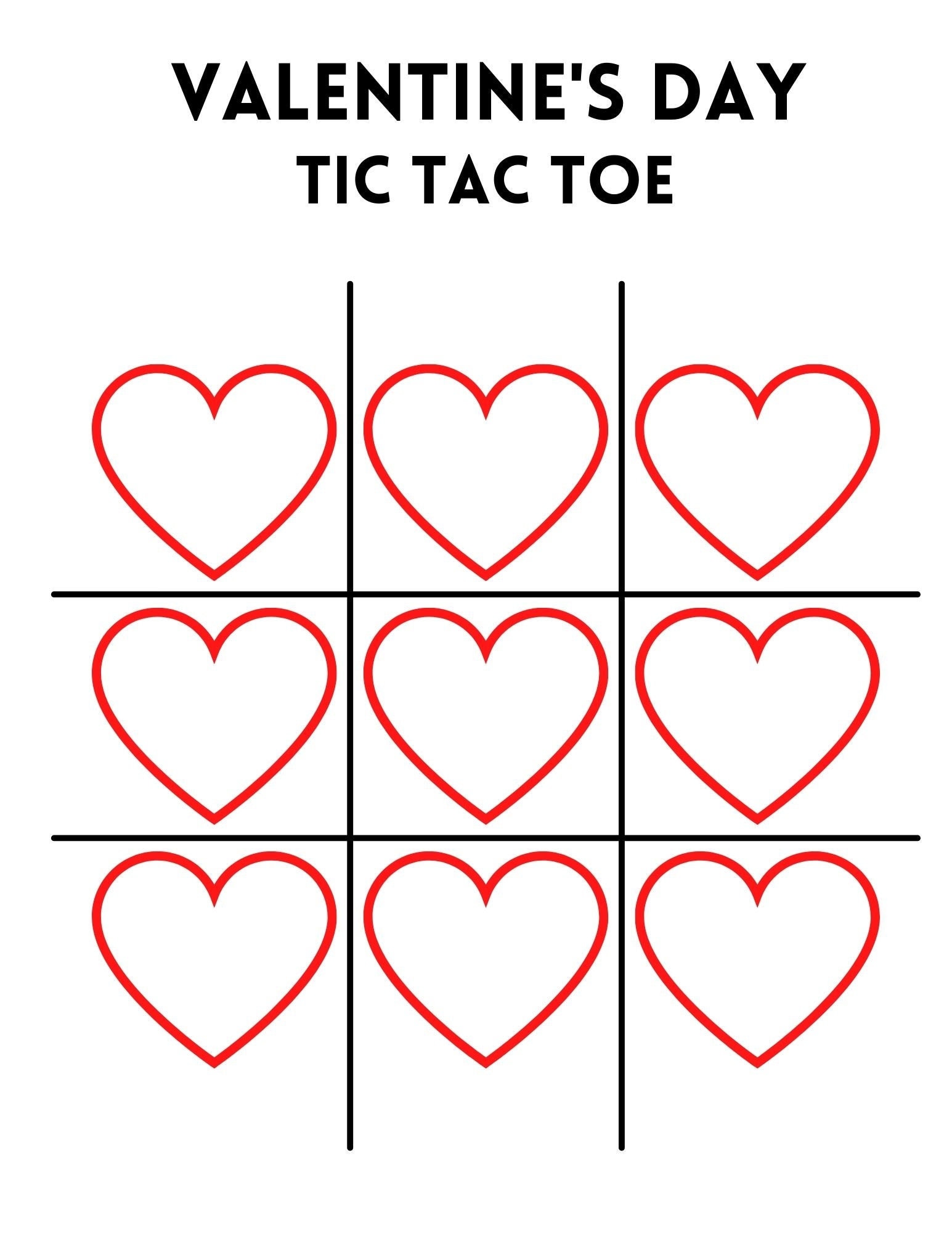 Valentines Day Tic Tac Toe - Cute for Classrooms - Heart Tic Tac Toe ...
