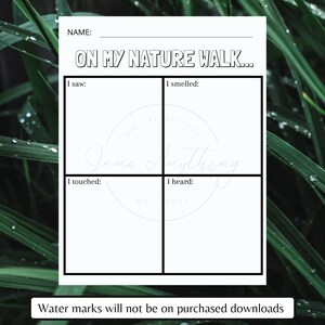 Spring Nature Walk Printable, Nature Walk Instant Download, Scavenger ...