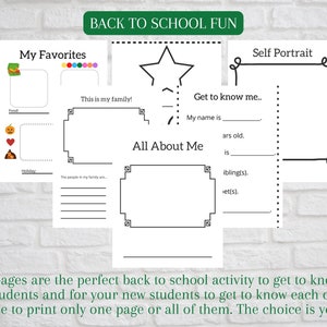 All About Me Packet, Get to Know Me, Classroom, Back to School ...