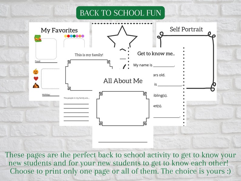 All About Me Packet, Get to Know Me, Classroom, Back to School ...