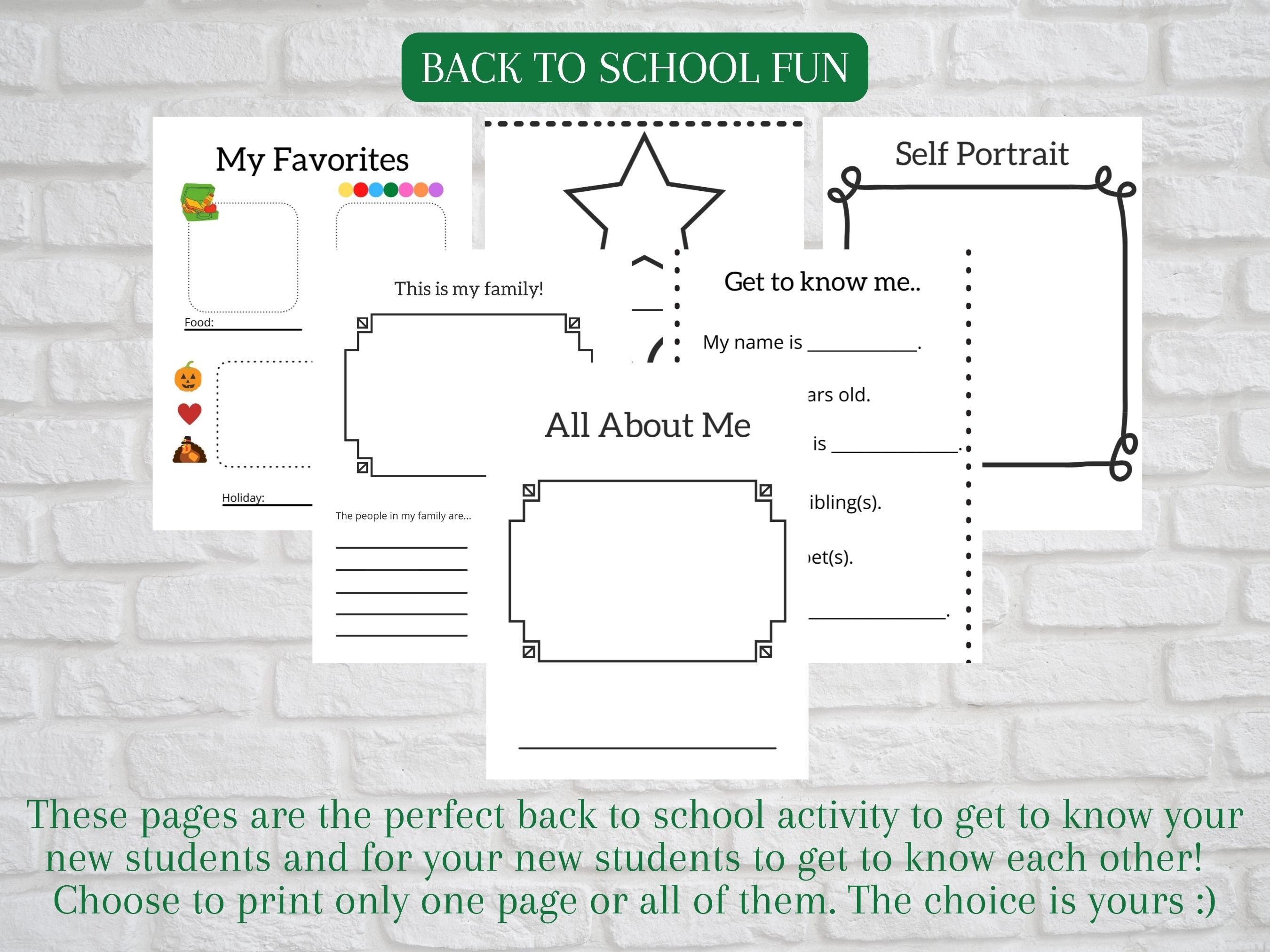 All About Me Packet, Get to Know Me, Classroom, Back to School ...