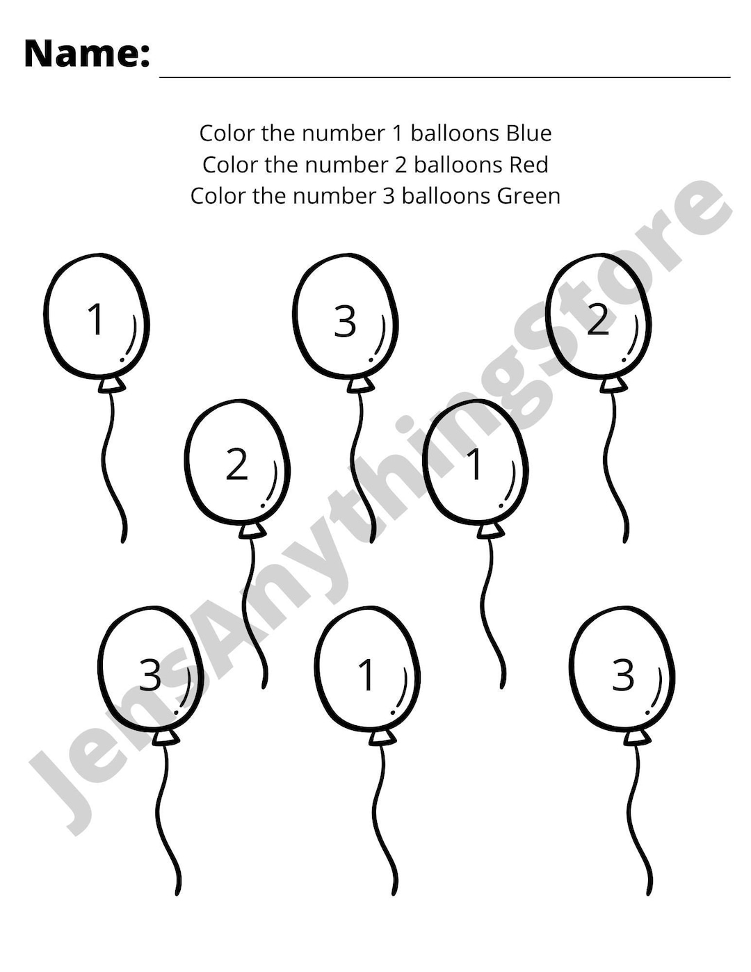 Color the Numbers 1-9 - Worksheet - Preschool - Kindergarten - 1st ...