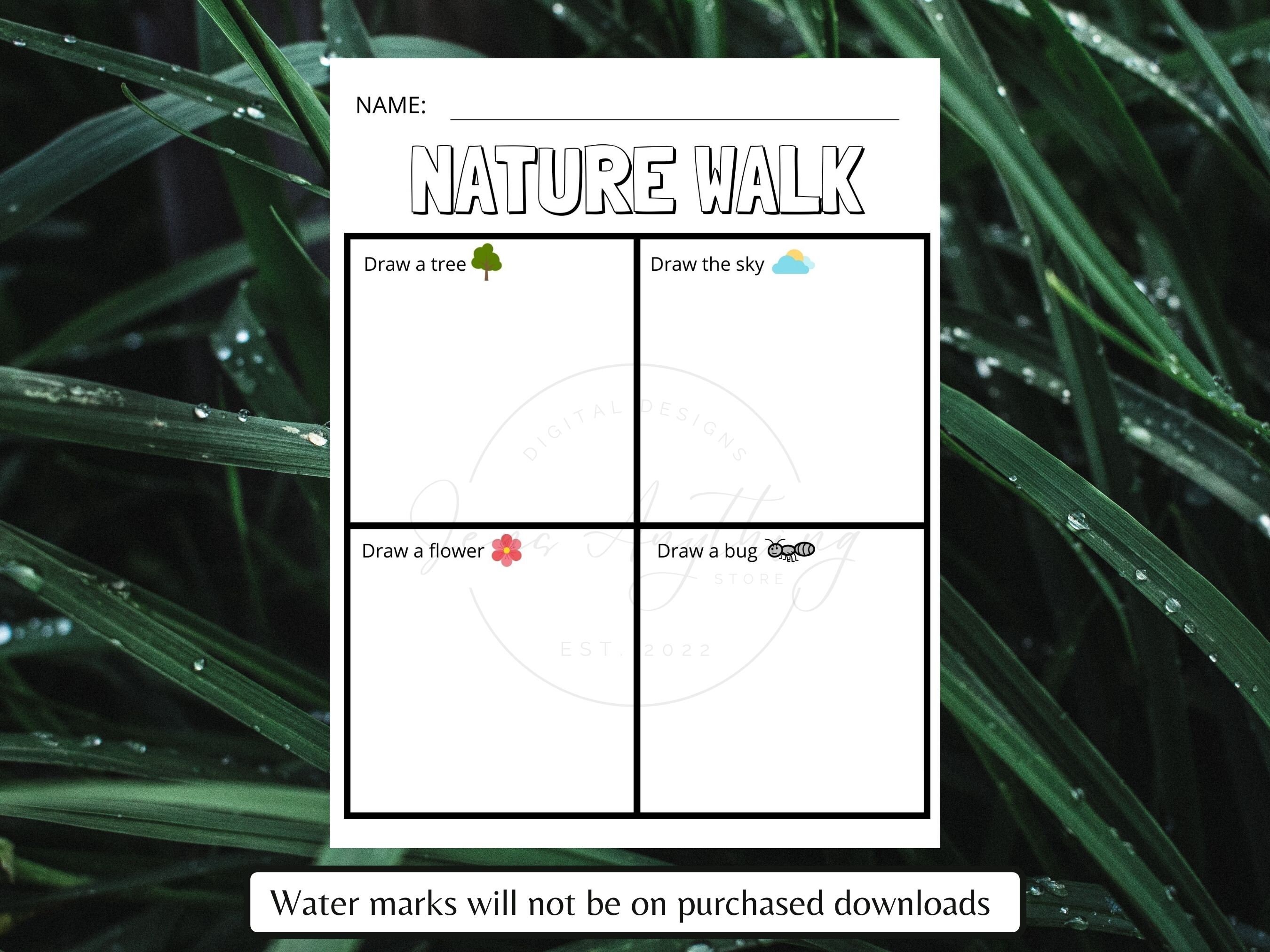 Spring Nature Walk Printable, Nature Walk Instant Download, Scavenger ...