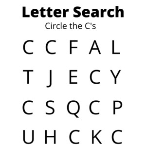 Children's Letter Search Worksheet A-Z - Preschool - Learning the ...