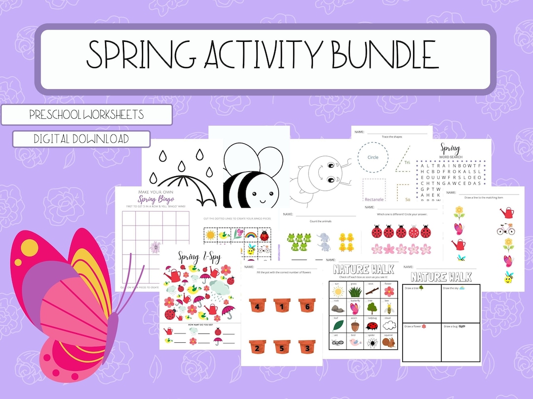 Spring Activity Bundle: Nature Walk, Bingo, Word Search (digital ...