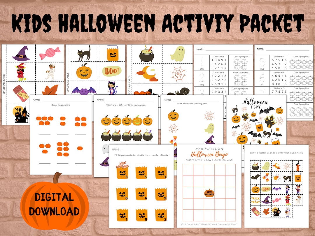 Kids Halloween Activity Packet: Bingo, I Spy & More (digital Download ...