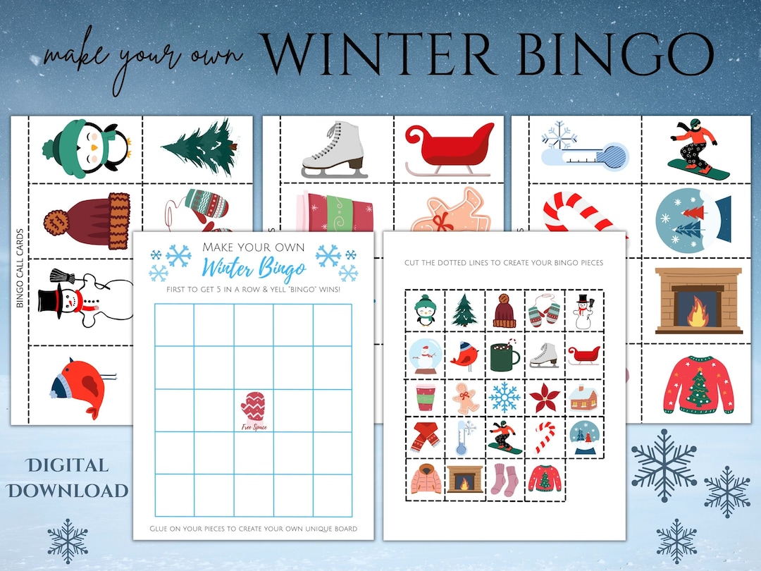 Winter Bingo | Make Your Own Bingo | Winter Activity | Winter Games ...