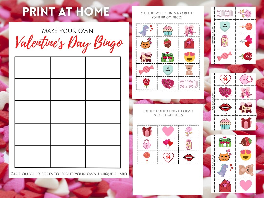 Valentine's Day Bingo Game for Kids - Make Your Own Bingo - Etsy