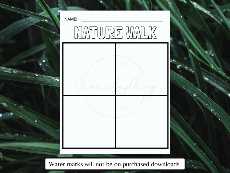 Spring Nature Walk Printable, Nature Walk Instant Download, Scavenger ...
