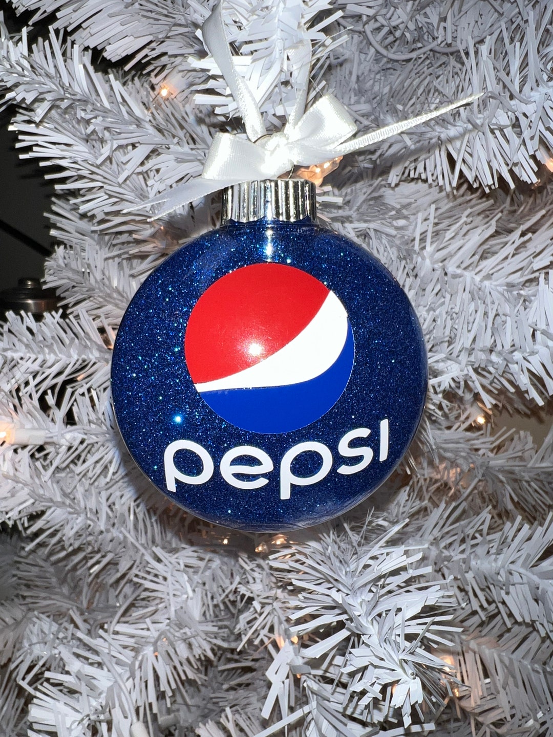 Pepsi Inspired Glitter Ornament - Etsy