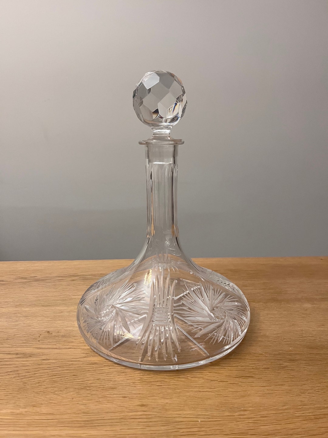 Vintage Leaded Crystal Ships Decanter Pinwheel and Star of David Design ...