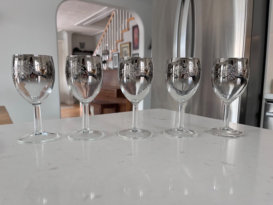 Vintage French Mid Century Silver Fade Stemware - Etsy