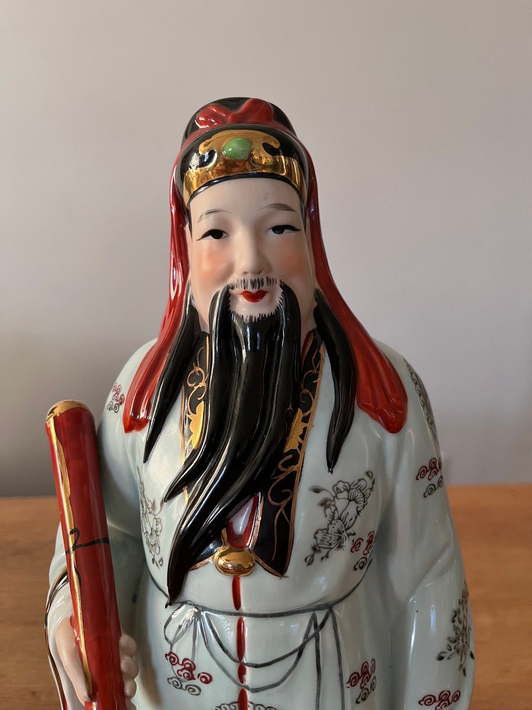 Large Chinese Deity Statue of Good Fortune Famille Rose - Etsy