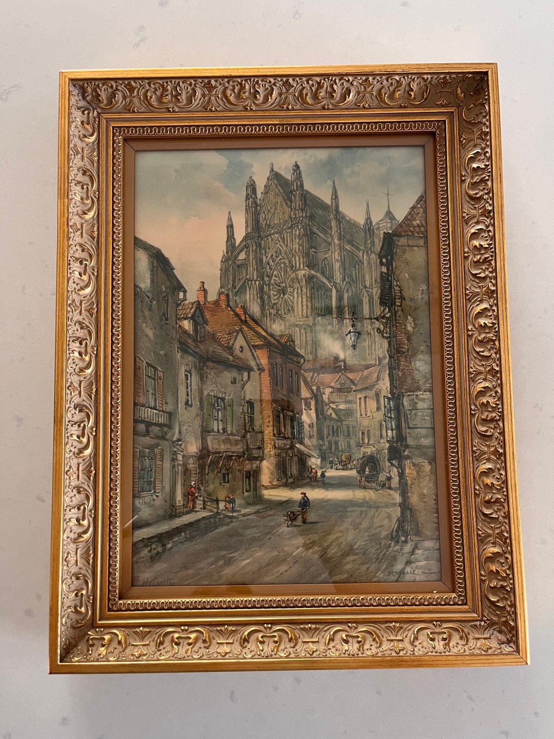 Vintage Beauvais Cathedral Print - Artist Hy Carlton - La Cathedrale ...