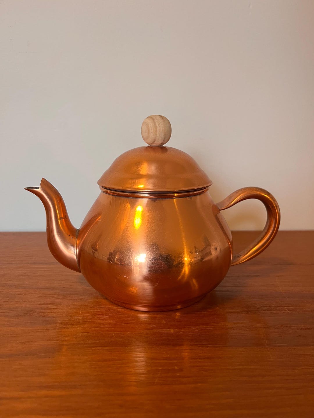 Vintage Copper Kettle - Mid Century Small Copper Tea Pot - Tagus - Made ...