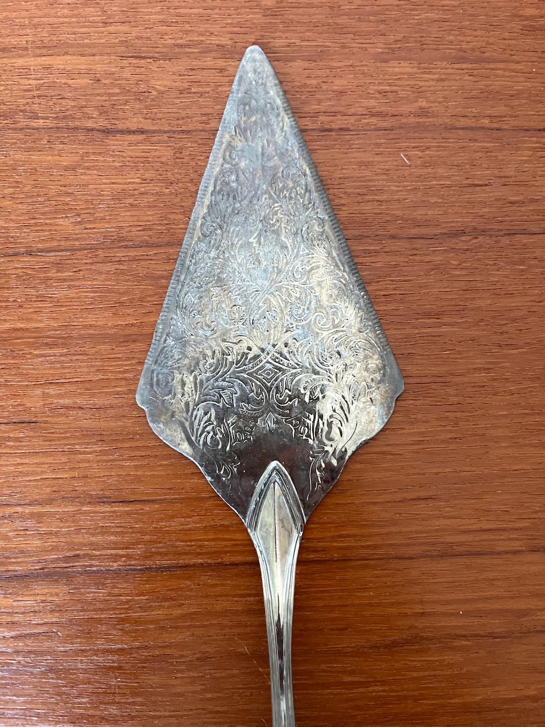 Silver Plate Cake Server - Ornate Etching - Wedding Cake Server - Pie ...