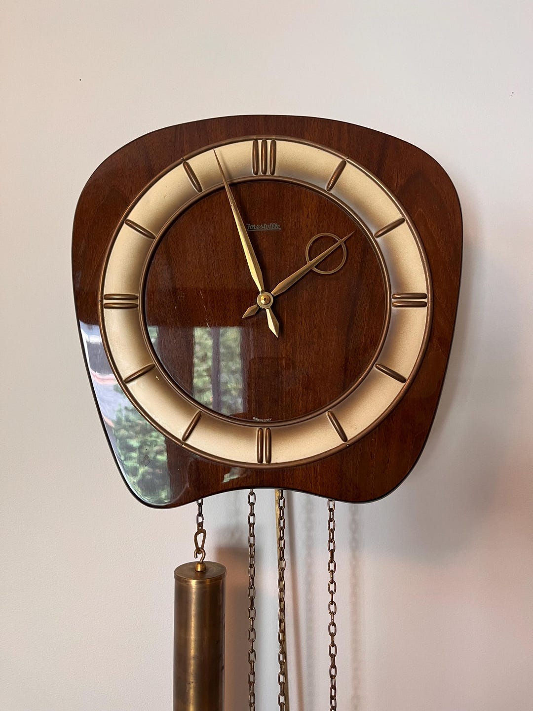 Vintage Forestville Wall Clock - Made in Germany - Mechanical Clock ...