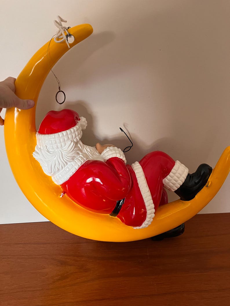Barcana Santa - Sleeping Santa on the Moon - Holiday Collectible ...