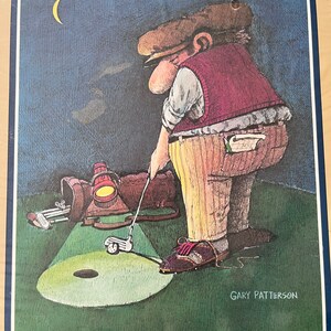 Gary Patterson Cartoon Golf Art Print "the Fanatic" - Etsy