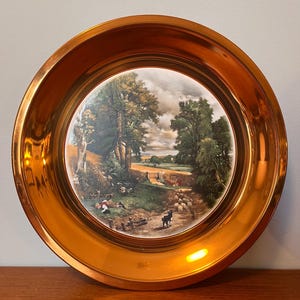 Vintage Copper & Tile Decorative Plate - Wall Hanging Plate ...