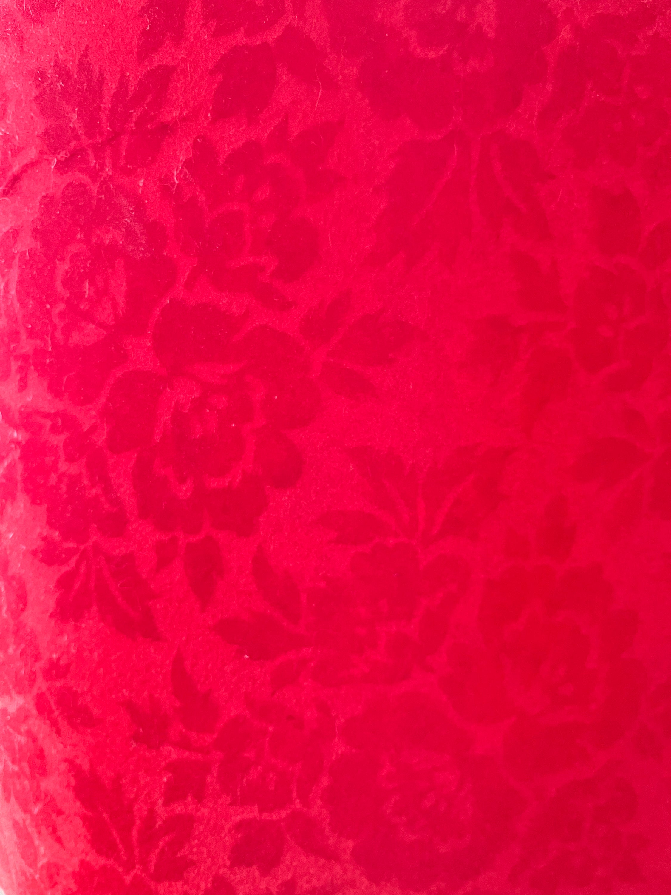 Vintage MCM Table Lamp Red Velvet Shade Floral Embossed - Etsy