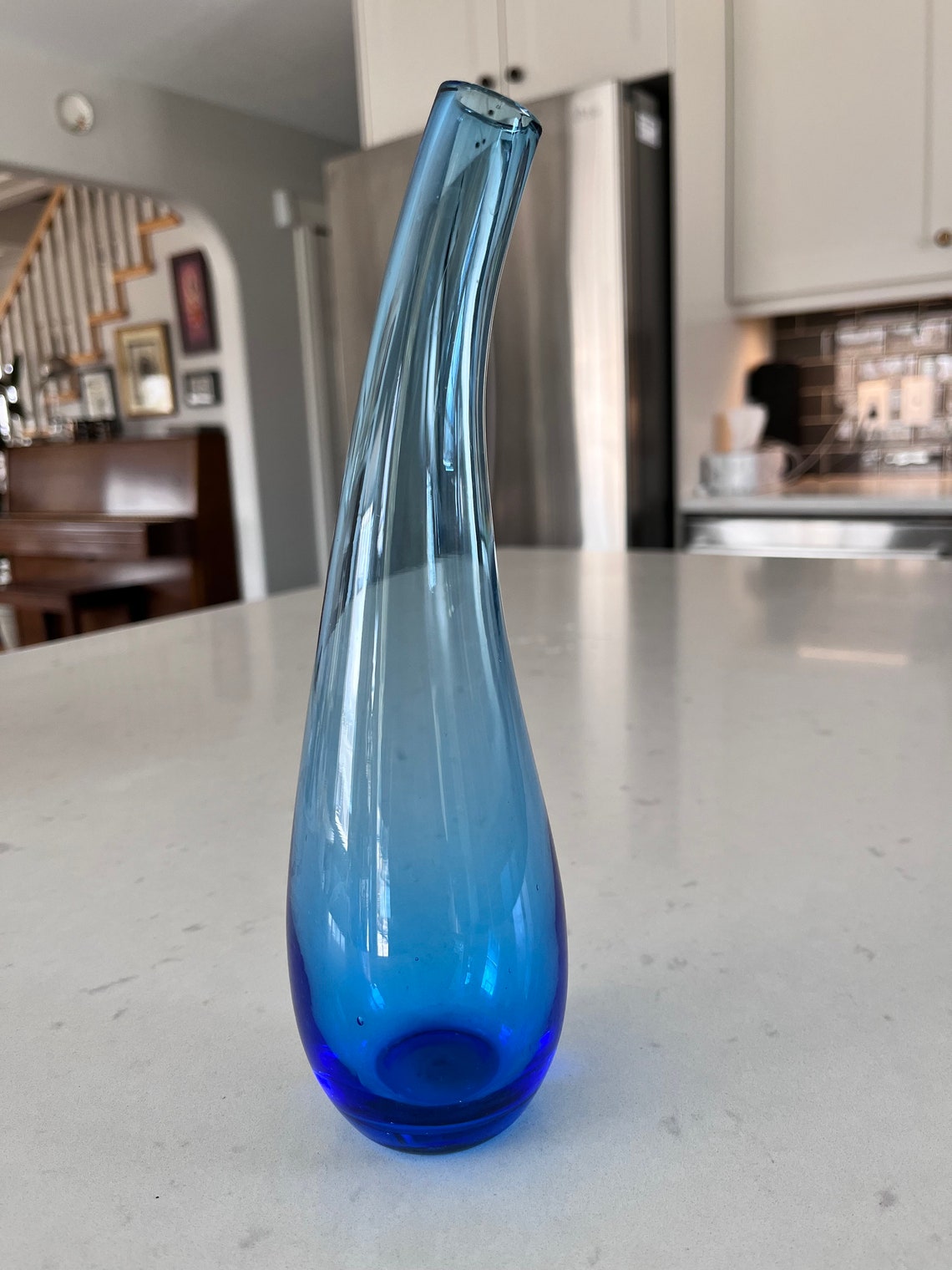 Vintage IKEA Blenko Style Bent Neck Vase Cobalt Blue Bud Vase - Etsy Canada