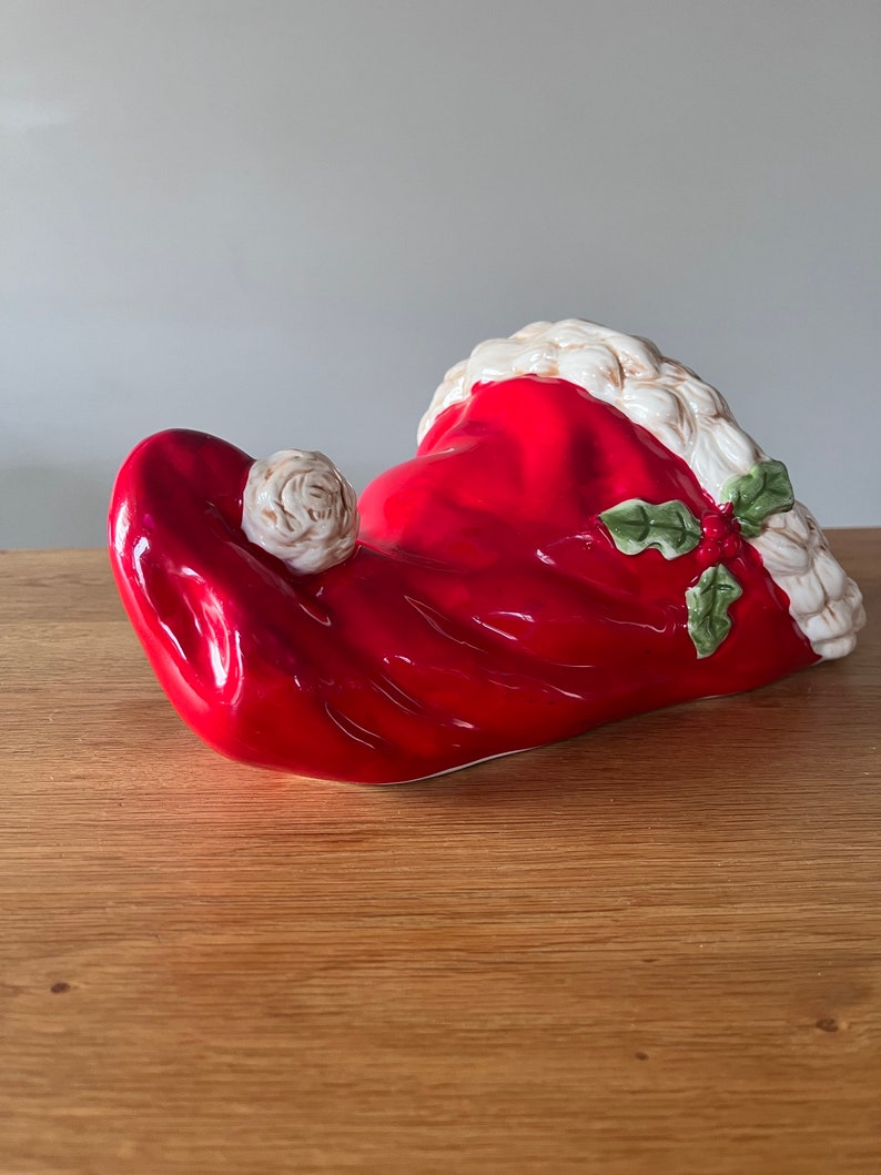 Ceramic Santa Hat Cornucopia Table Top Christmas Decor - Etsy UK