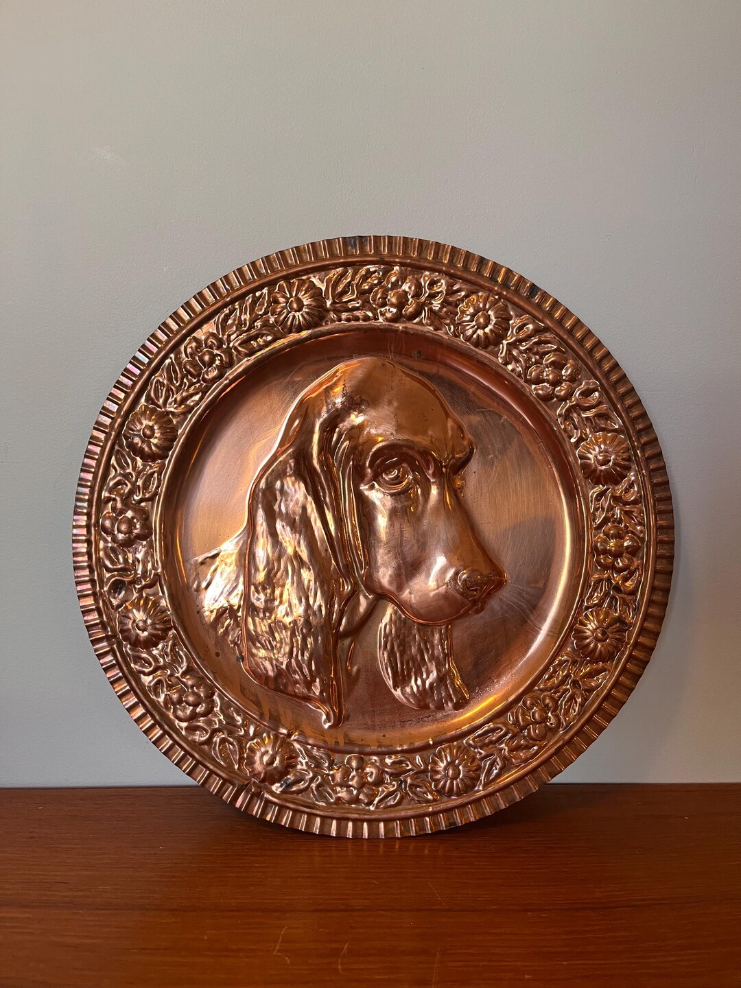 Vintage Cocker Spaniel Copper Wall Plate: Italian Boho Decor - Etsy