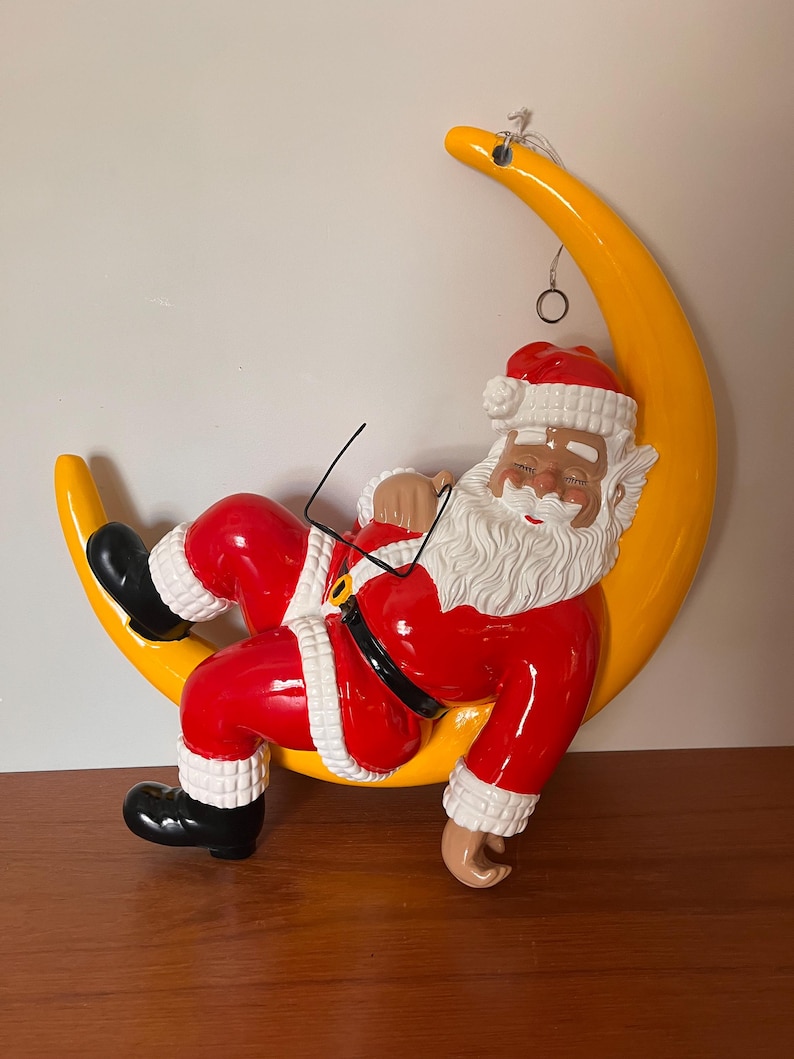 Barcana Santa - Sleeping Santa on the Moon - Holiday Collectible ...
