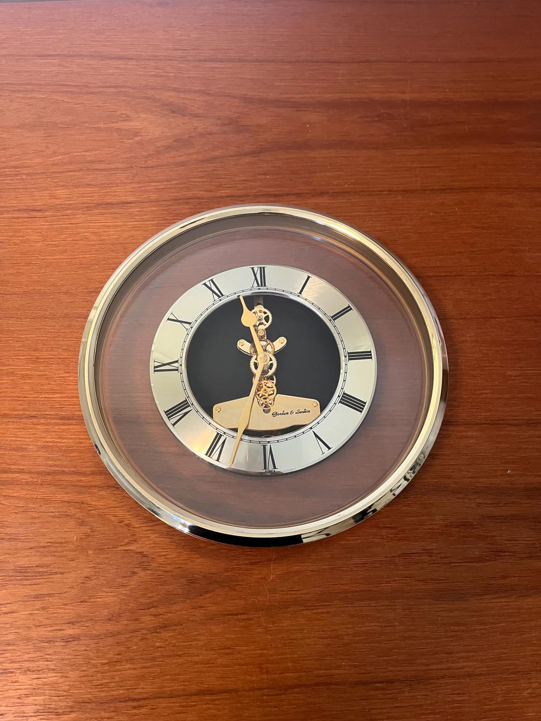 Vintage Gordon and Soskin Skeleton Wall Clock - Visible Gears - Brass ...