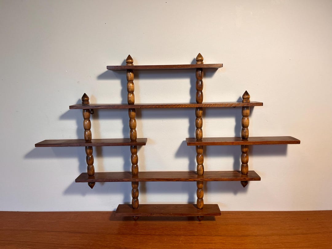 Vintage Wooden Display Shelf - Wall Hanging Display Shelf - Miniatures ...