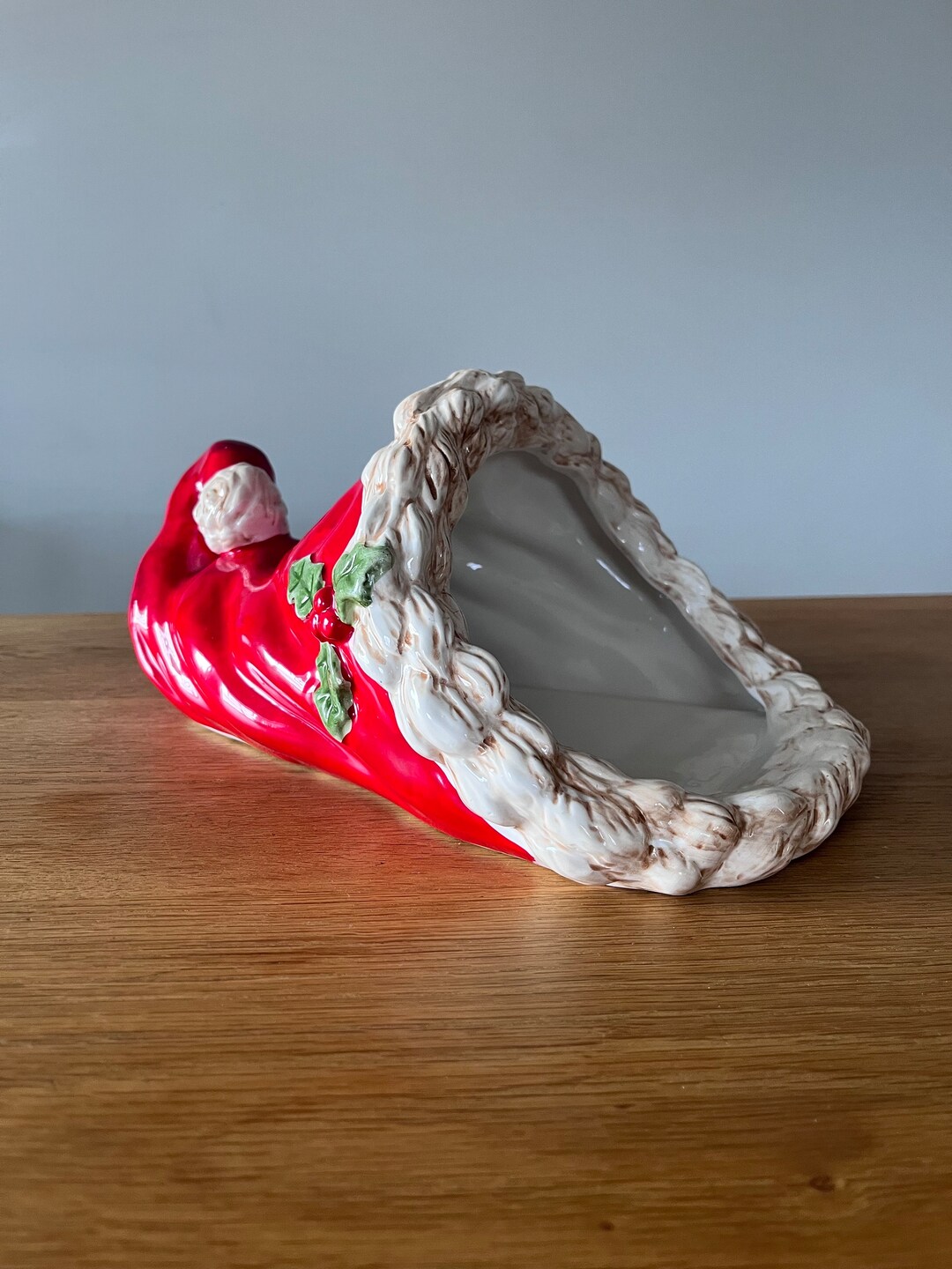 Ceramic Santa Hat Cornucopia - Table Top Christmas Decor - Etsy