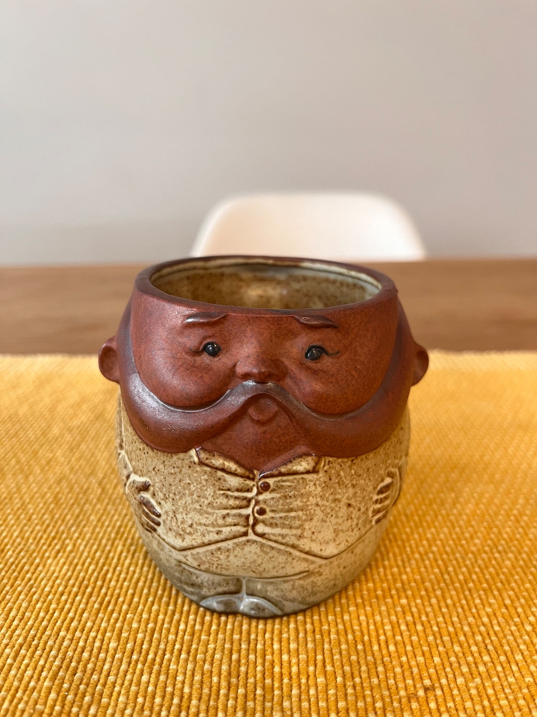 Anthropomorphic Stoneware Mug - 3D Moustache Man Face - UCTCI - Japan ...