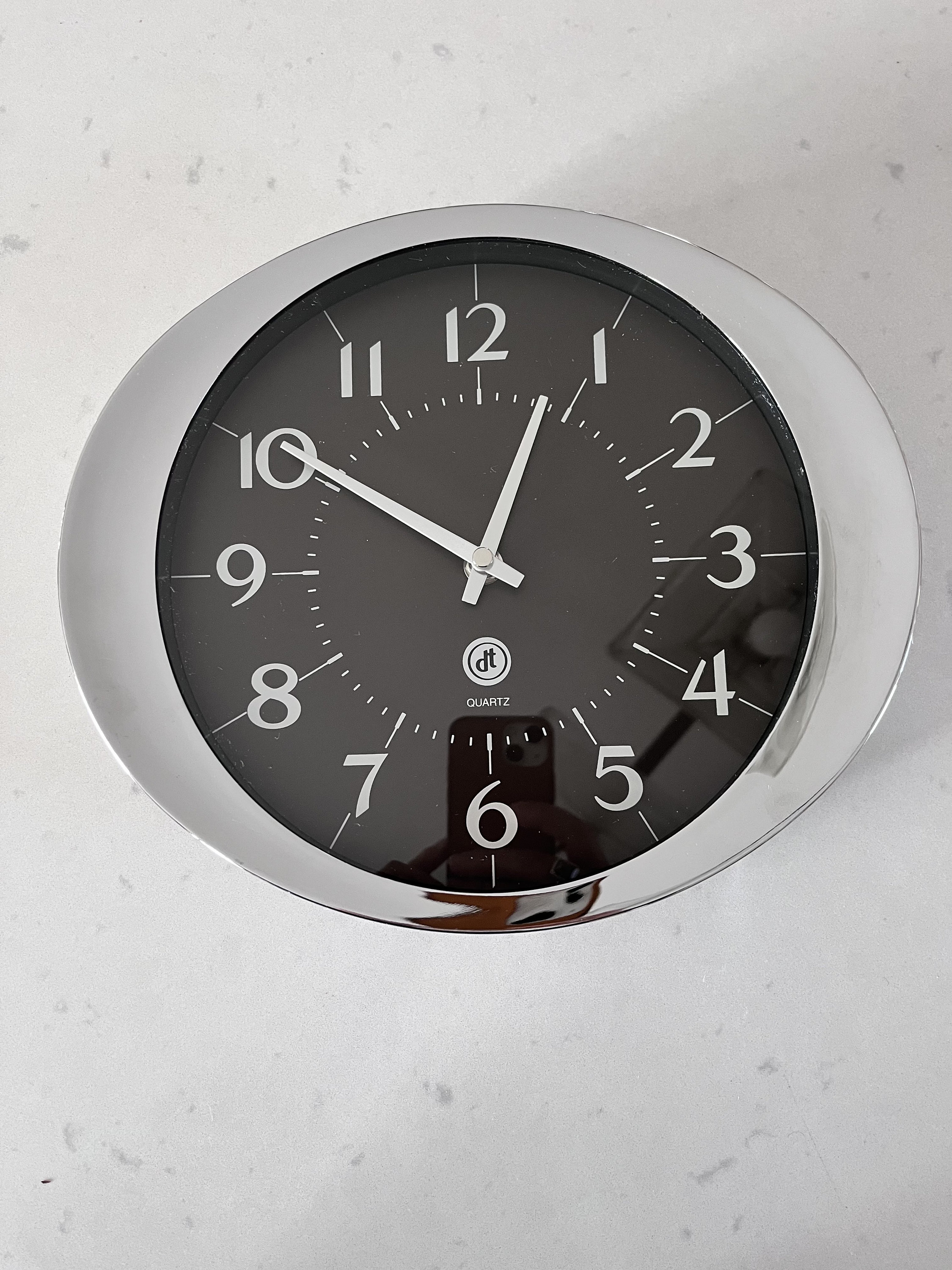 Debbie Travis MCM Style Oval Chrome Clock Brown Face White - Etsy