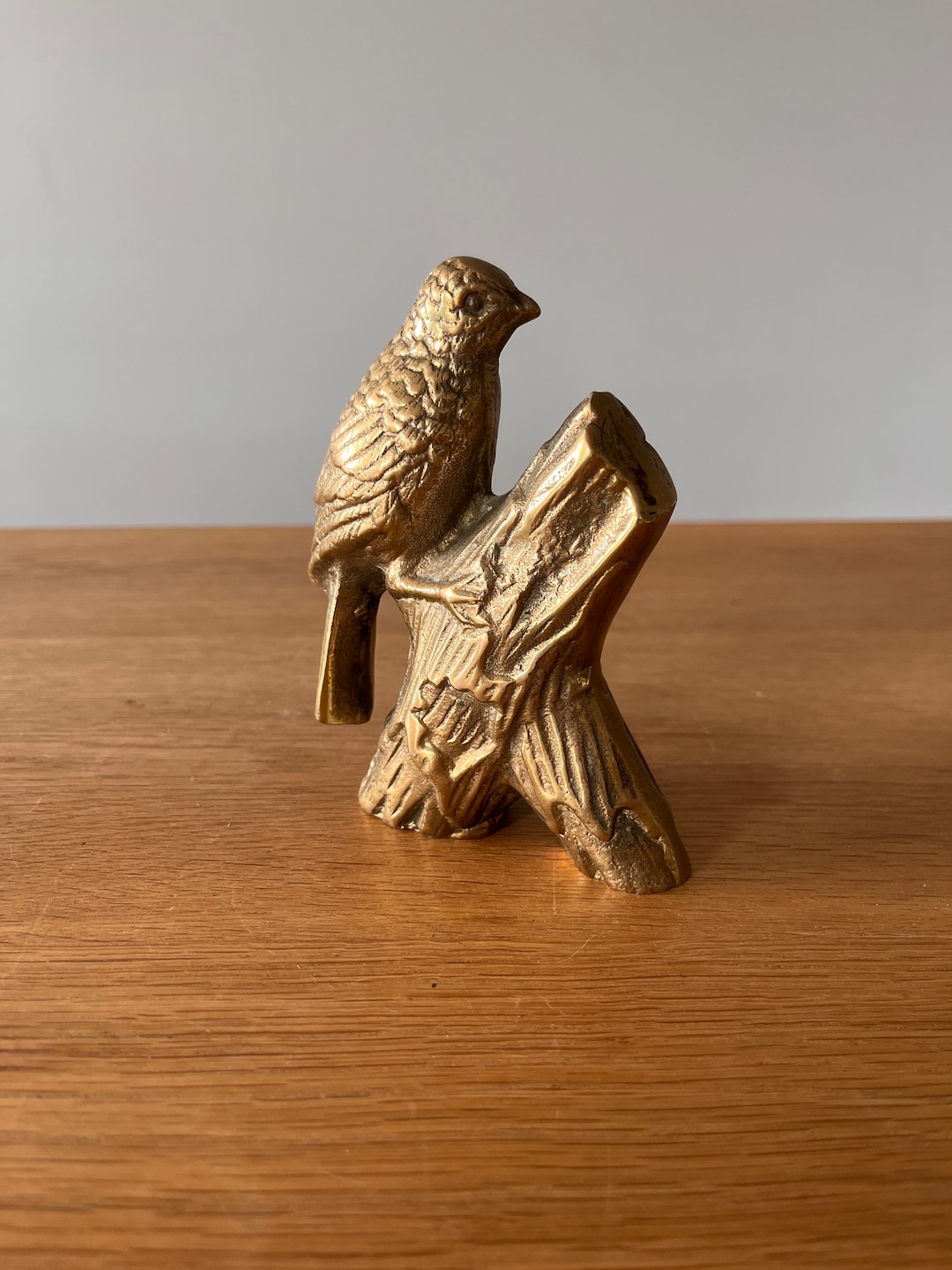 Brass Bird on Branch - Brass Figurine - Boho Brass - Vintage Brass Bird ...