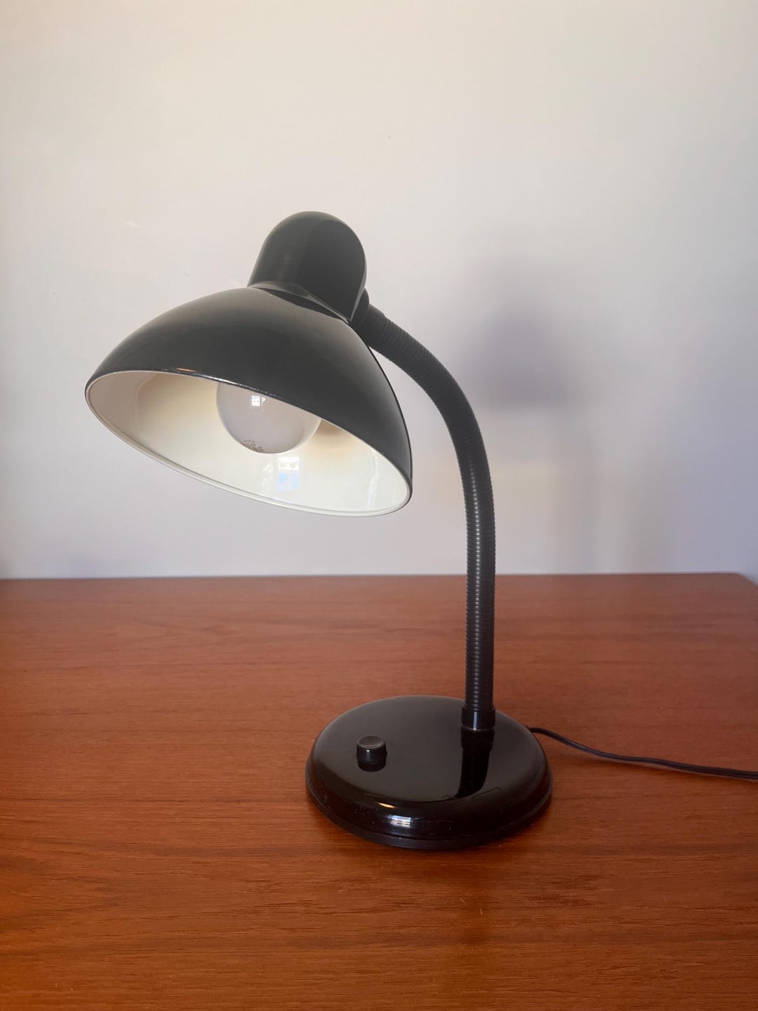 Vintage Black Gooseneck Desk Lamp - 1980s Minimalist Task Lighting - Etsy